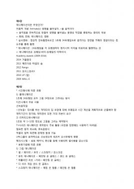 애니메이션의 이해 교재(시험) 요약본-1페이지