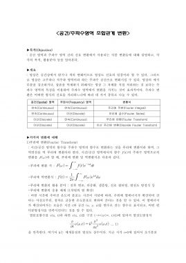 영상처리를 위한 공간-주파수 영역 조합관계 변환-1페이지