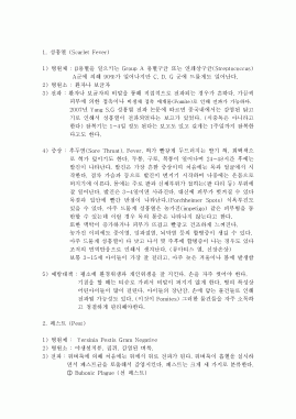 감염병 일부 조사 - 성홍열(Scarlet Fever), 페스트(Pest), 발진티푸스(Epidemic Typhus), 말라리아(Malaria)-1페이지