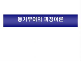 동기부여의 과정 이론-1페이지