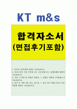 kt m&s자기소개서  kt m&s자소서 합격자기소개서자소서+면접후기, 자기소개서ktm&s 자기소개서항목 채용, ktm&s 마케팅·영업관리 지원동기, kt m&s인턴자기소개서 유무선통신사 영업직자소서 (ktm&s 인턴 자소서)-1페이지