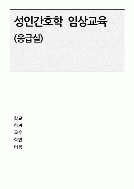 성인간호사전학습-응급실-1페이지