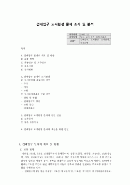 [답사, 조사 분석] 건대입구 지역의 도시공간 문제 조사 및 분석 {건대입구 일대의 개요 및 현황, 건대입구 일대의 도시환경, 건대입구 도시환경 문제의 원인 진단 건대입구 도시환경 문제의 개선을 위한 방안}-1페이지