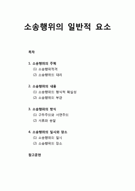 [형사소송법] 소송행위(訴訟行爲)의 일반적 요소 - 소송행위의 주체, 소송행위의 내용, 소송행위의 방식, 소송행위의 일시와 장소-1페이지