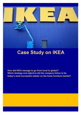 [영어-영문] Case Study on IKEA - 이케아(IKEA)의 글로벌화 과정, 마케팅,현지화전략-1페이지