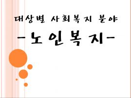 [대상對象별 사회복지 분야] 노인복지-1페이지