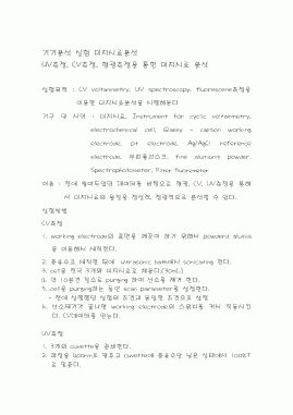 [기기분석 실험 기말테스트] 기기분석 실험 미지시료분석 (UV측정, CV측정, 형광측정을 통한 미지시료 분석)-1페이지