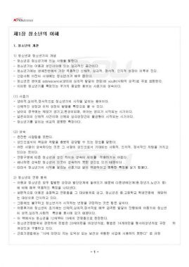 2015년 1학기 청소년복지 기말시험 핵심체크-1페이지