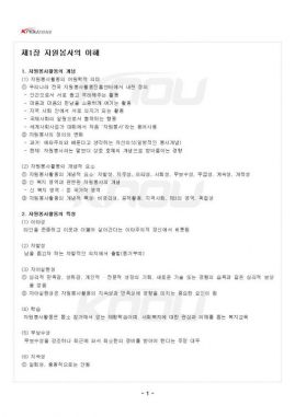 2015년 1학기 자원봉사론 기말시험 핵심체크-1페이지