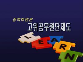 [정책학원론] 고위공무원단제도 - 고위공무원단제도 분석, 고위공무원단제도 내용, 고위공무원단제도 문제점, 고위공무원단제도 외국 사례, 고위공무원단제도 전망.ppt-1페이지