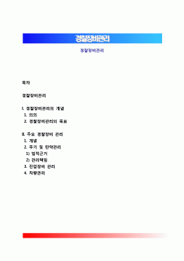 경찰장비관리 - 경찰장비관리의 개념, 주요 경찰장비 관리-1페이지