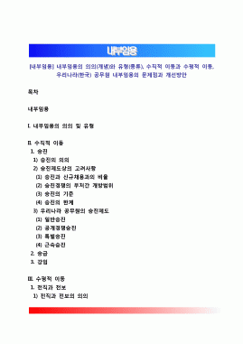 [내부임용 內部任用] 내부임용의 의의(개념)와 유형(종류), 수직적 이동과 수평적 이동, 우리나라(한국) 공무원 내부임용의 문제점과 개선방안-1페이지