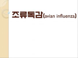 [조류독감 예방] 조류독감(avian influenza) - 조류독감 원인, 조류독감 증상, 조류독감 예방법.pptx-1페이지
