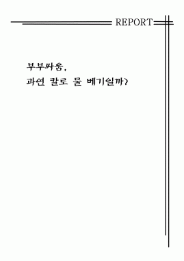 부부싸움, 과연 칼로 물 베기일까? - 부부싸움의 원인과 해결방안-1페이지