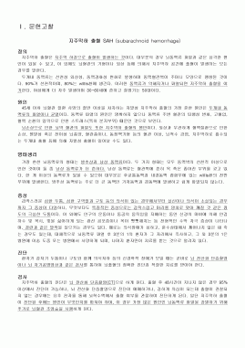 지주막하 출혈 SAH (subarachnoid hemorrhage) 케이스 스터디 case study - 진단명: SAH(Subarachnoid hemorrhage) | 수술명: Clipping EVD(Extra ventricular drainge) Kocher`s Lt-1페이지