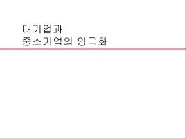 [대기업과 중소기업의 양극화 해결방안] 대기업과 중소기업의 양극화 - 대기업과 중소기업의 양극화 실태, 대기업과 중소기업의 양극화 원인, 기업 양극화 해결방안.pptx-1페이지