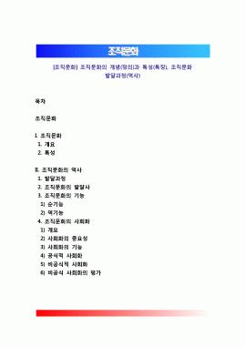 [조직문화 組織文化] 조직문화의 개념(정의)과 특성(특징), 조직문화 발달과정(역사)-1페이지