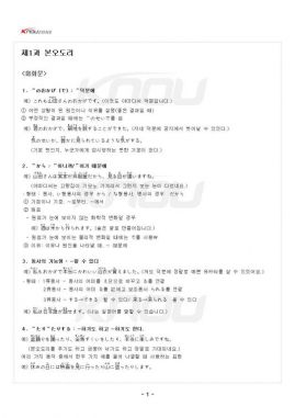 2015년 2학기 일본어활용2 교재 전 범위 핵심요약노트-1페이지