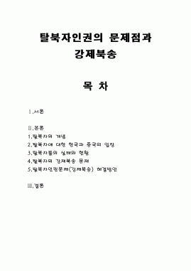 탈북자의 인권문제점과 강제북송-1페이지