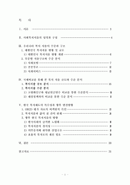 우리나라 복지지출 규모분석(사회복지지출분석, 한국복지지출현황, 우리나라복지제도, 복지지출구조, 복지특수성, 사회복지발전방향)-1페이지