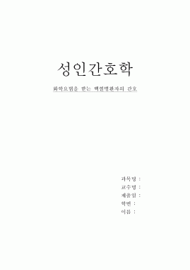 문헌고찰-화학요법을 받는 백혈병환자 간호-1페이지