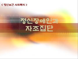 정신장애인과 자조집단-1페이지
