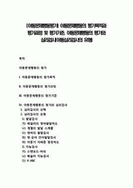 [아동문제행동평가] 아동문제행동의 평가목적과 평가과정 및 평가기준, 아동문제행동의 평가와 심리검사(아동심리검사의 유형)-1페이지
