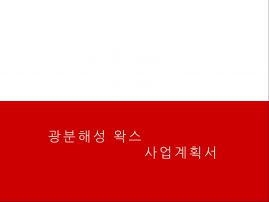 광분해성 왁스 사업계획서-1페이지