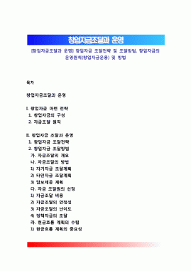 [창업자금조달과 운영] 창업자금 조달전략 및 조달방법, 창업자금의 운영원칙(창업자금운용) 및 방법-1페이지