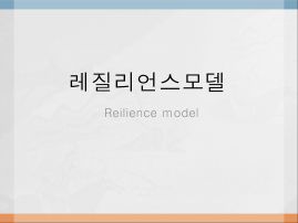 레질리언스모델, Reilience model, 레질리언스정의, 레질리언스모델의기본전제, 레질리언스접근의 핵심요소, 레질리언스 사례, 레질리언스 보호기제-1페이지