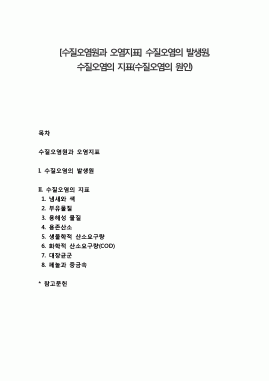 [수질오염원과 오염지표] 수질오염의 발생원, 수질오염의 지표(수질오염의 원인)-1페이지