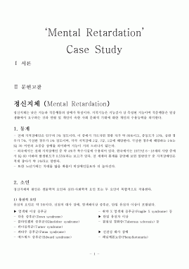 정신지체 mental retardation 간호과정-1페이지