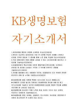 KB생명보험 자소서+KB생명보험 자기소개서 KB생명보험 자소서 KB생명보험 합격예문 국내 보험산업의 현재 상황을 나타낼 수 있는 사자성어를 제시 KB생명보험자기소개서 영업 마케팅 KB생명보험(KB생명보험 자기소개-1페이지