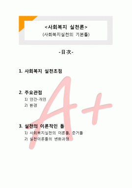 <,시험대비> [사회복지실천론] 사회복지실천의 기본틀-1페이지