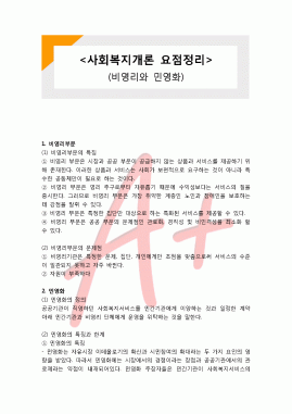 (요점정리,시험대비) [사회복지개론] 비영리와 민영화-1페이지