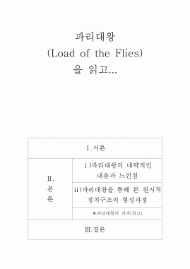 파리대왕 (Load of the Flies) - 파리대왕 원시적 정치구조 - 파리대왕 의의-1페이지