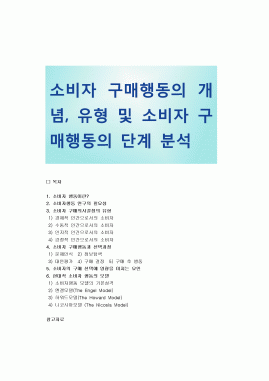 [소비자 구매행동] 소비자 구매행동의 개념,  유형 및 소비자 구매행동의 단계 분석-1페이지