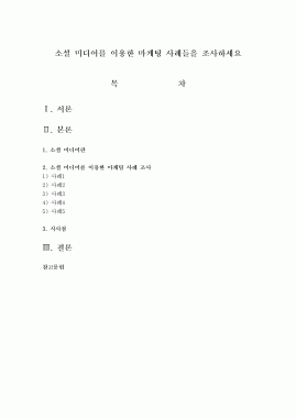 소셜 미디어를 이용한 마케팅 사례들을 조사   - 마케팅-1페이지