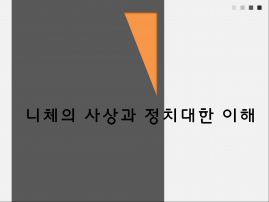 니체의 사상과 정치대한 이해-1페이지