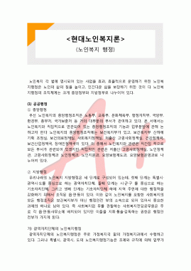 (시험대비) [현대노인복지론] 노인복지 행정-1페이지