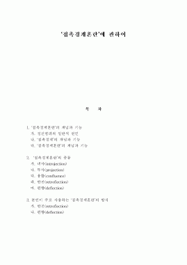 접촉경계혼란에 관하여-1페이지