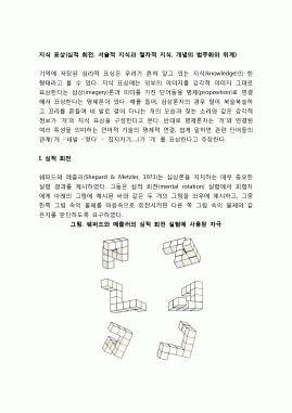 지식 표상(심적 회전, 서술적 지식과 절차적 지식, 개념의 범주화와 위계)-1페이지