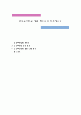 공공부조법에 대해 정리하고 토론하시오-1페이지
