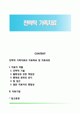 [사회과학] 전략적 가족치료의 치료목표 및 치료과정-1페이지