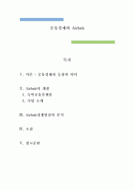 경제학)Air B&B의 경쟁원천-1페이지