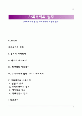 [사회복지의 범주] 사회복지의 개념적 범주-1페이지