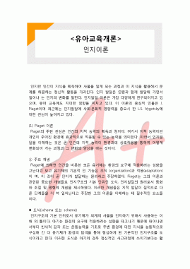 (시험대비) [유아교육개론] 인지이론-1페이지