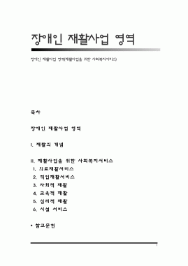 장애인 재활사업 영역(재활사업을 위한 사회복지서비스)-1페이지