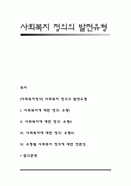 [사회복지정의] 사회복지 정의의 발전유형-1페이지