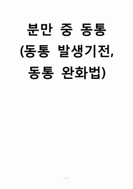 [간호학] 분만 중 동통 (동통 발생기전 동통 완화법)-1페이지